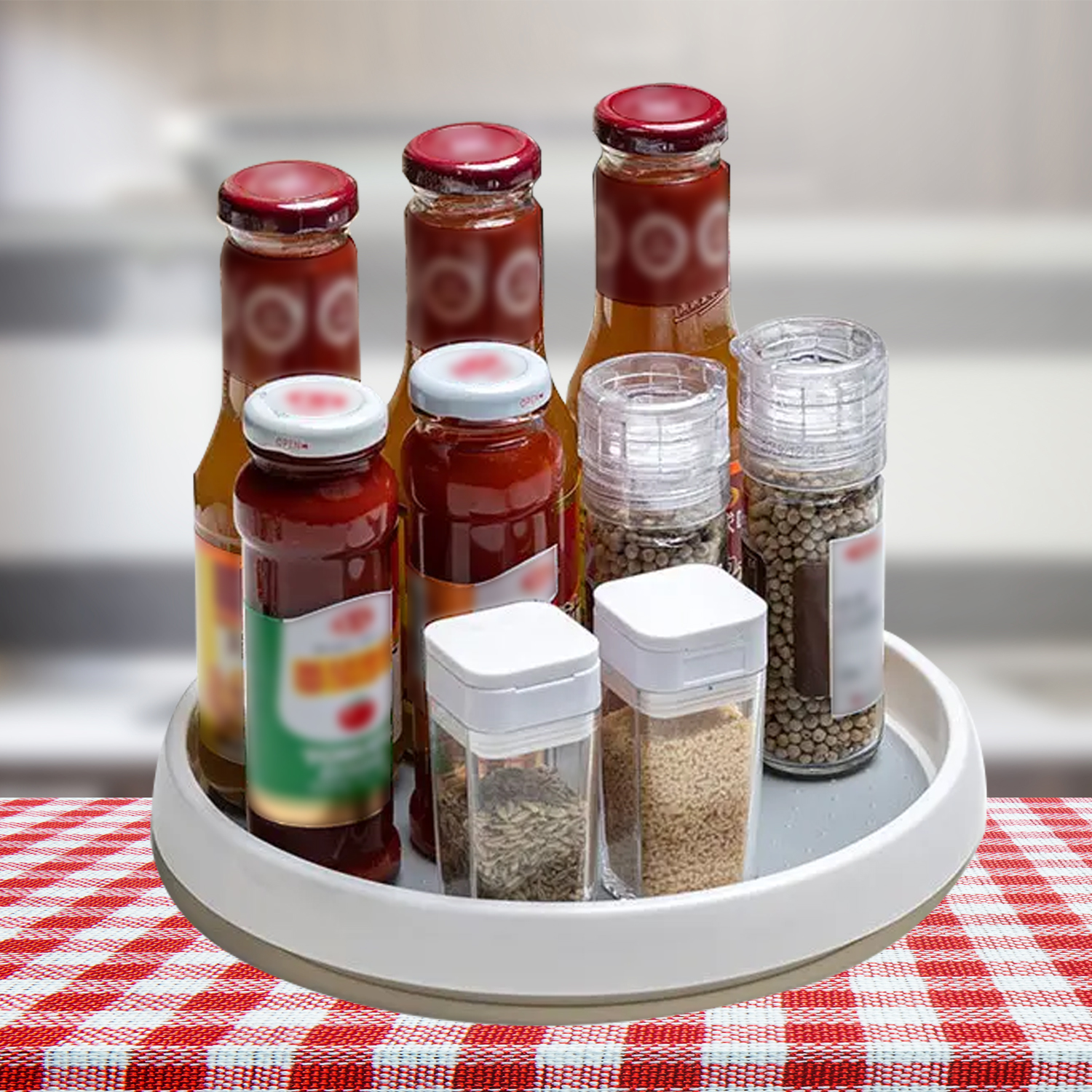 Thickening 360 Rotation Non-Skid Spice Rack Pantry Cabinet Turntable ...