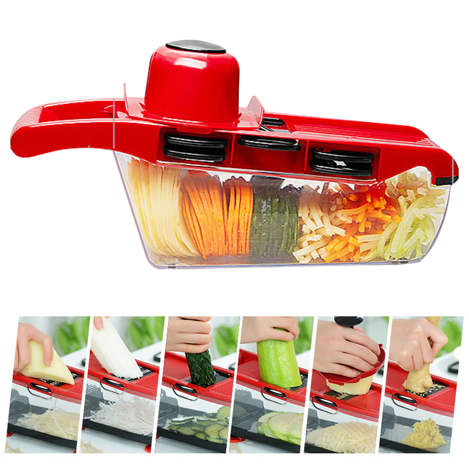 Multifunctional Vegetable Slicer, Kitchen Food Slicer, 6-in-1 Vegetable ...