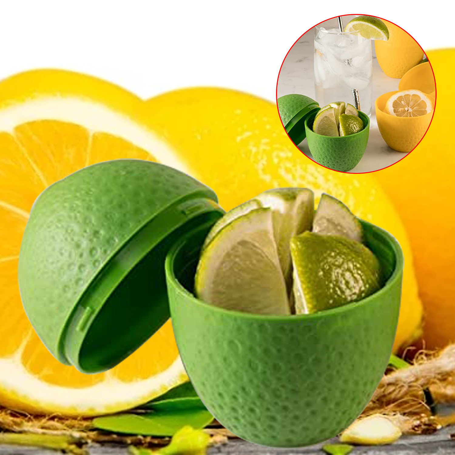1PC Fresh Orange Storage Box Holder Lemon Lime Saver Plastic Container ...