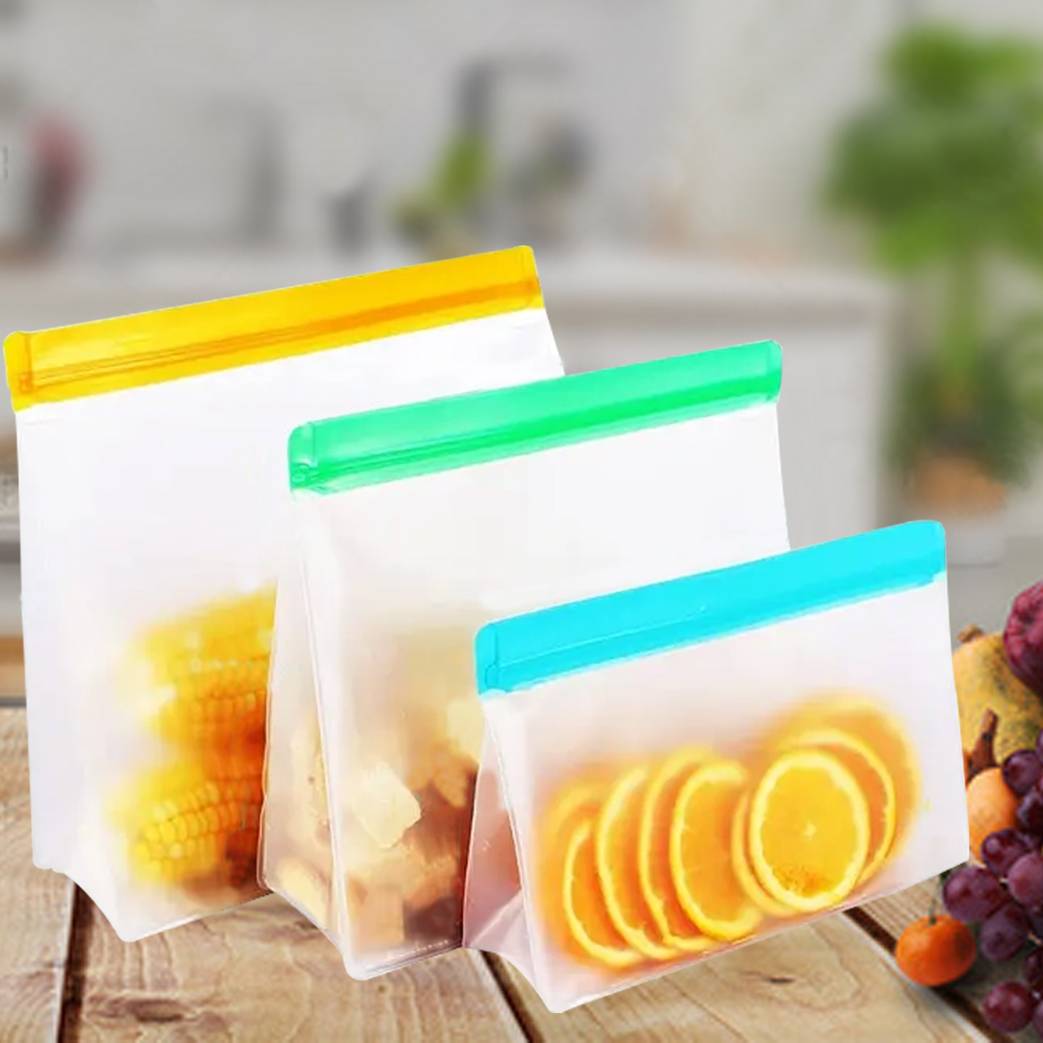 Ziplock Seal Freezer Bags Refrigerator Fresh Bags Reusable PEVA Safe ...