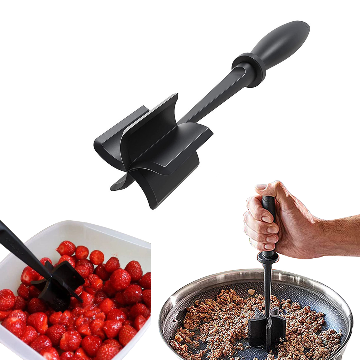 Meat Masher Multifunctional Heat Resistant Nylon Hamburger Chopper ...