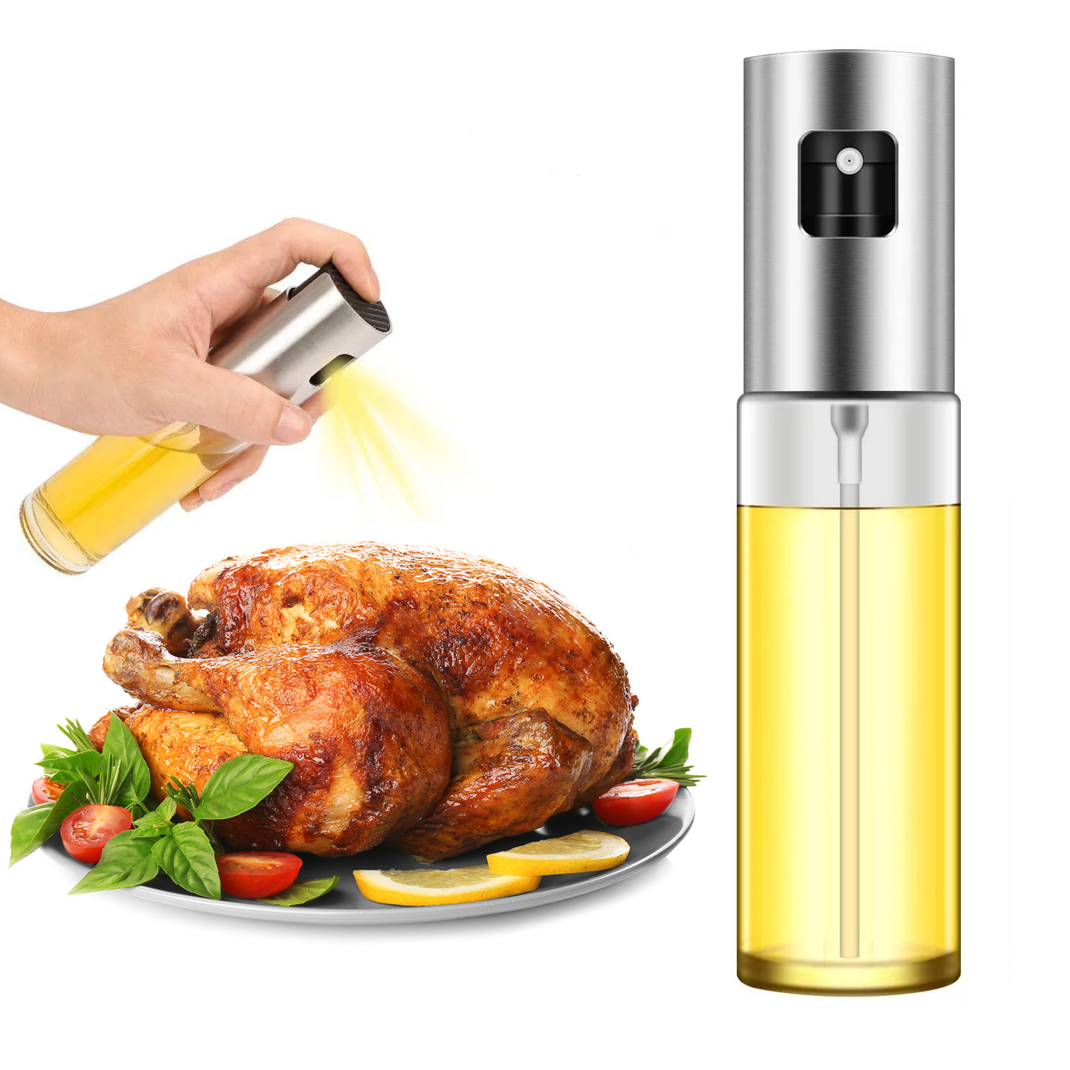 Glass Oil Sprayer or Versatile Vinegar Spritzer Bottle BBQ Grilling ...