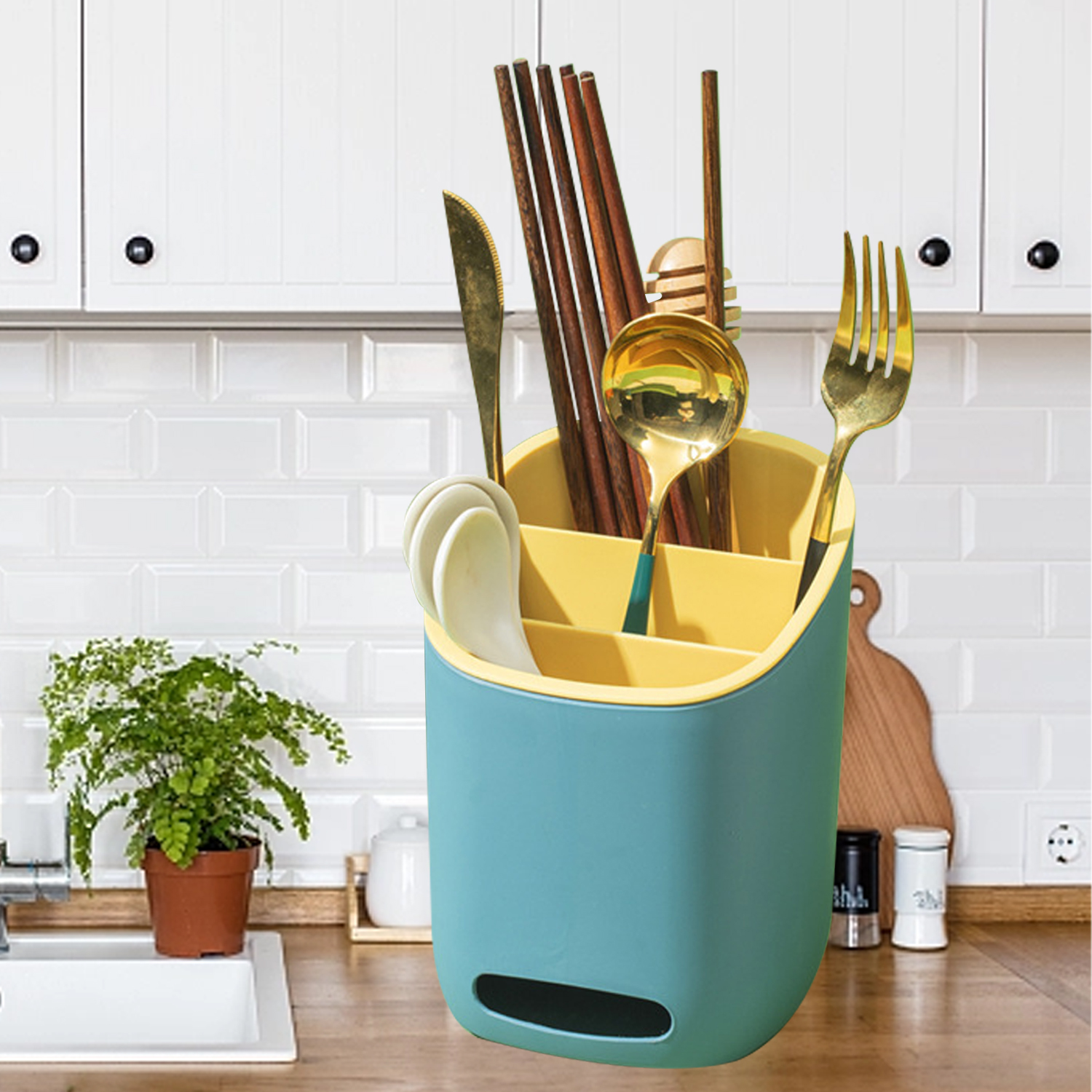 Double Layer Cutlery Storage Organizer Tableware Drainboard Drain Rack ...