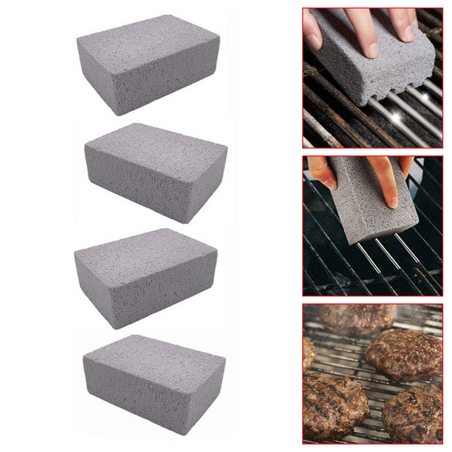 Grill Stone Cleaning Block Brick BBQ Pumice Non Toxic Restaurant Grade ...